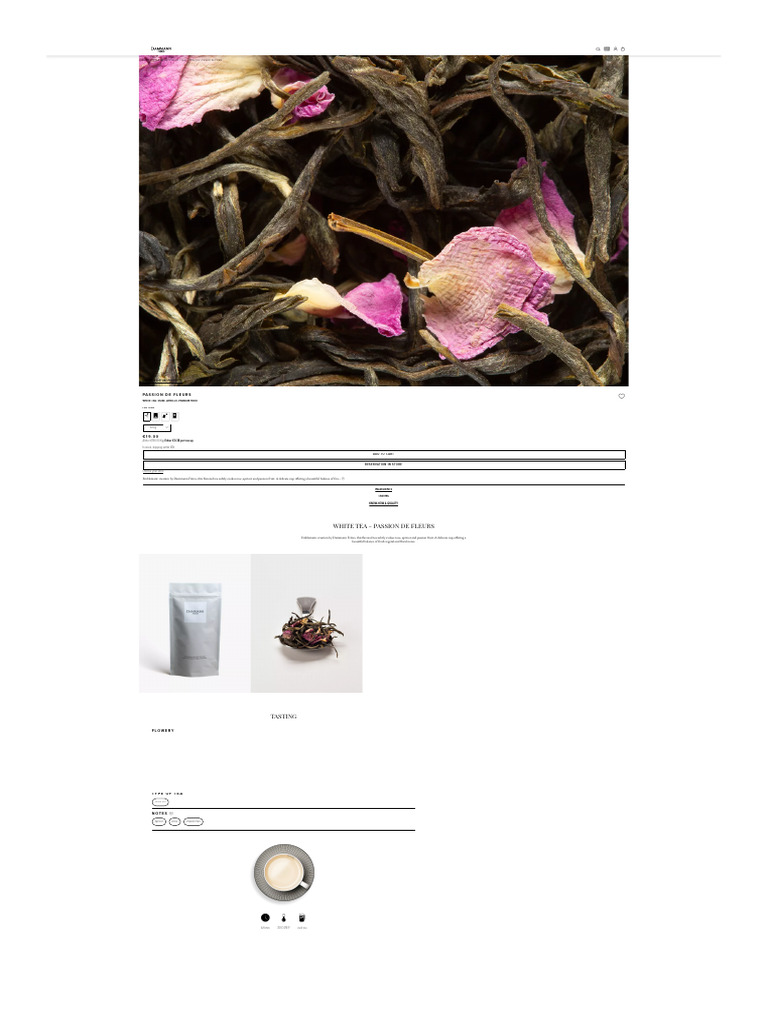 White Tea Blend: Passion de Fleurs | PDF | Tea | Hot Drinks