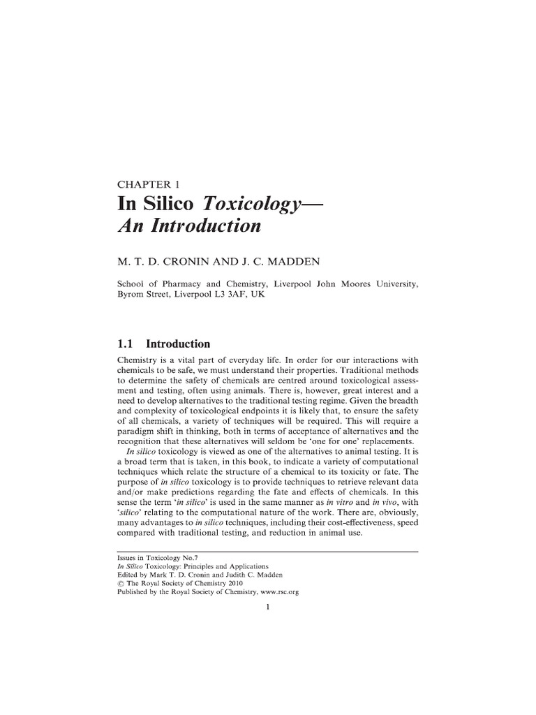 In Silico Toxicology | PDF