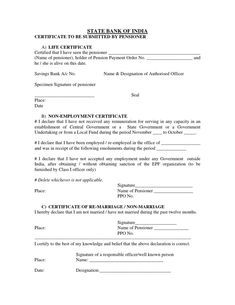 Life Certificate | PDF