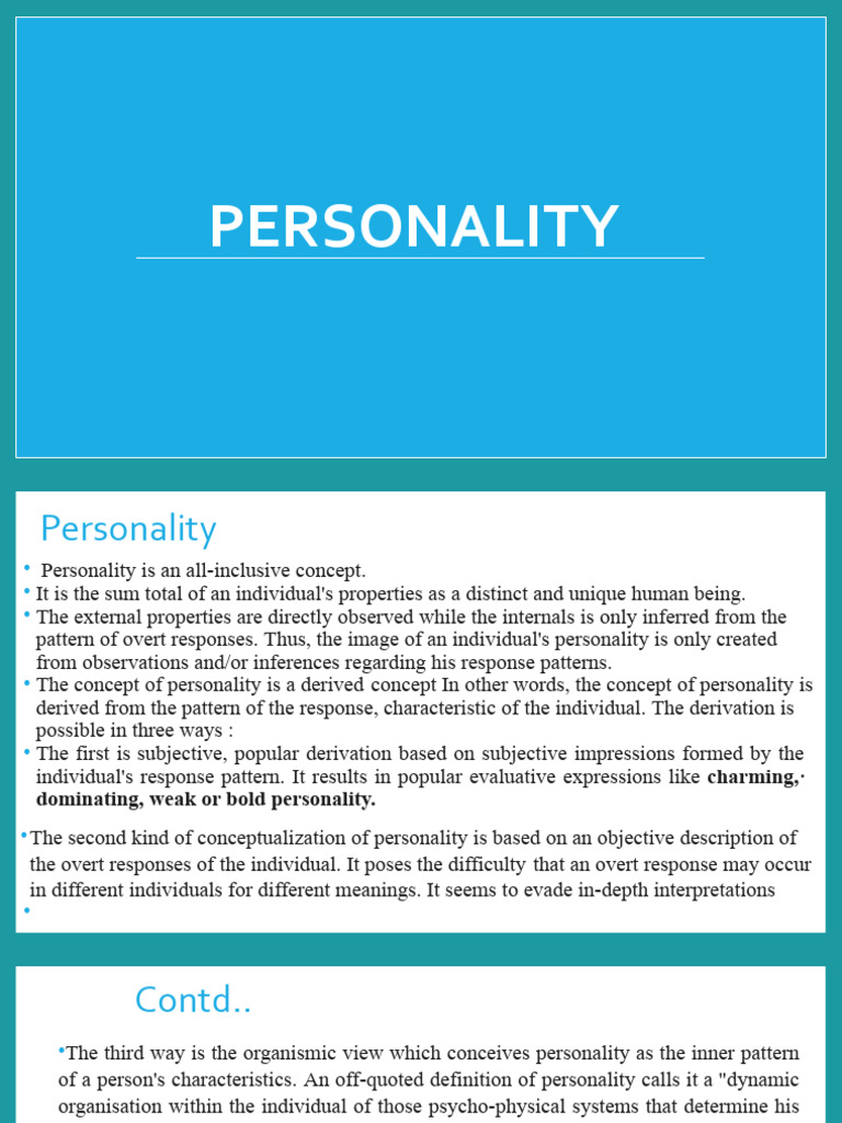 Personality | PDF | Id | Attitude (Psychology)