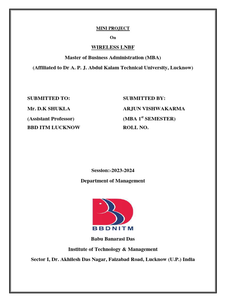Front Page of BBD Itm | PDF | Art | Technology & Engineering