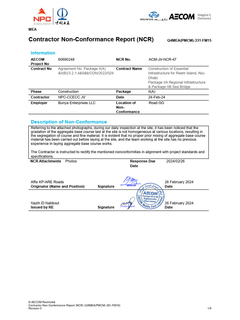 Acm-Jv-Ncr-47-Segregation in Aggregate Base Course at Road GG | PDF ...