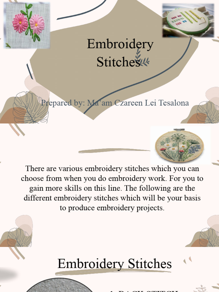 3RD Embroidery Stitches | PDF | Embroidery | Stitches (Textile Arts)