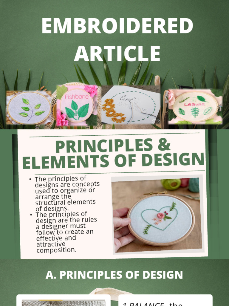 Embroidery Design Principles & Elements | PDF | Color | Artistic Techniques