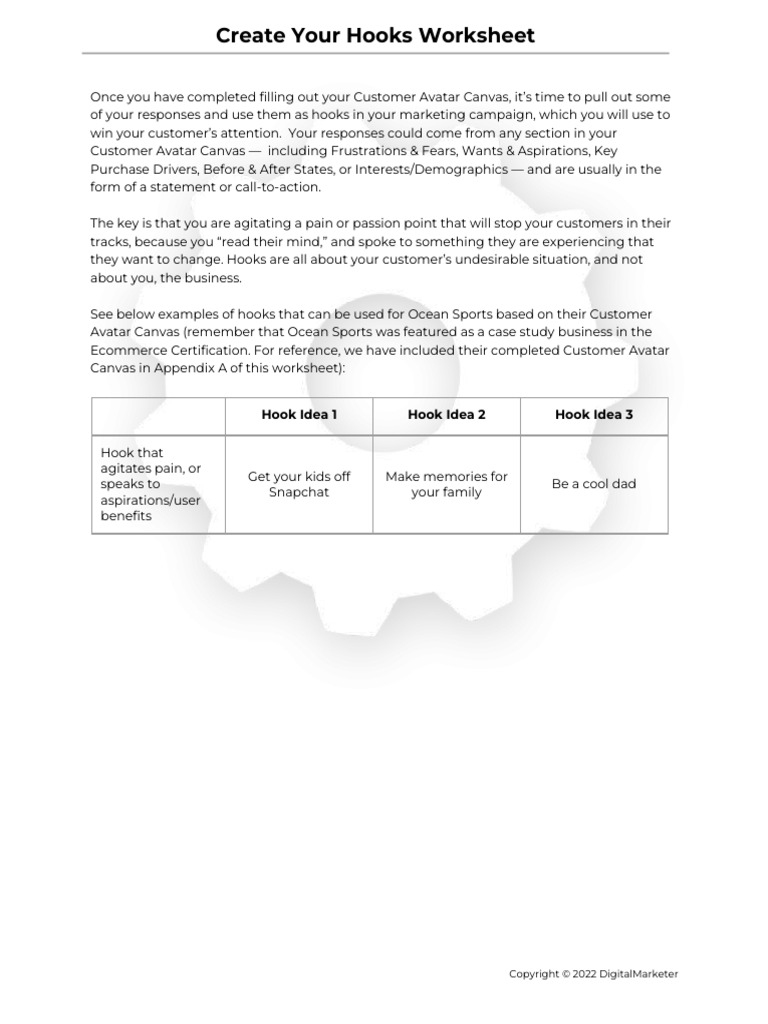 Create Your Hooks Worksheet | PDF