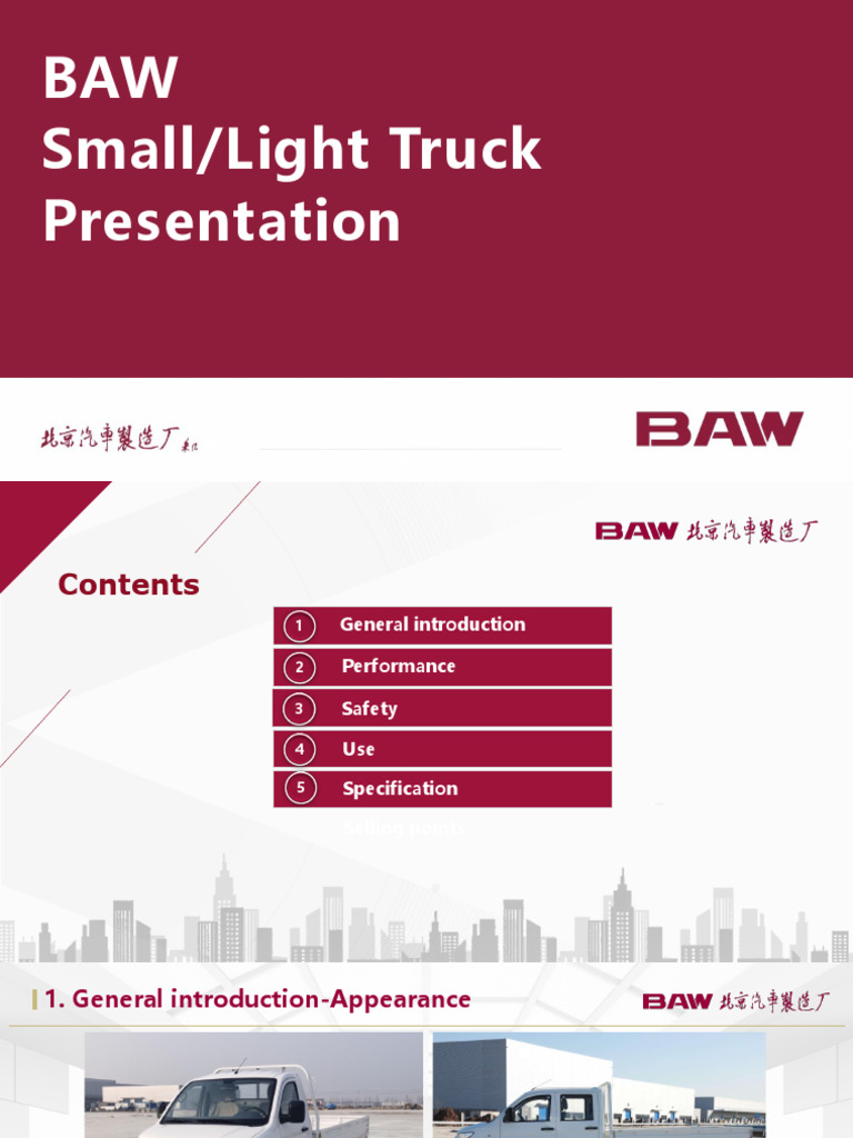 BAW Small&light Truck Presentation | PDF | Truck | Brake