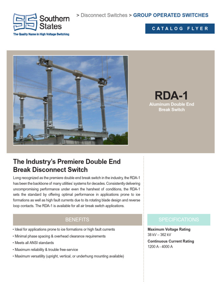 RDA 1 38kV 362kV | PDF | Switch | Electrical Substation