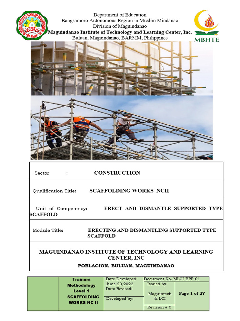 Scaffolding Module Drafting | PDF | Scaffolding | Personal Protective ...
