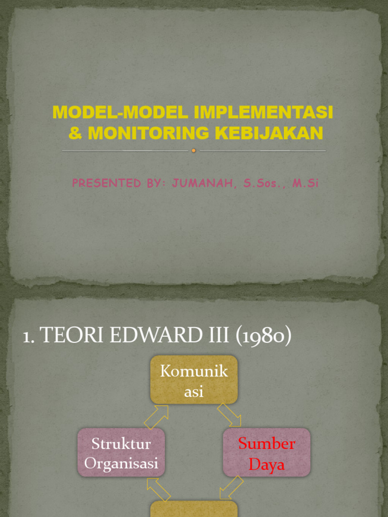 Model-Model Implementasi Dan Monitoring Kebijakan | PDF