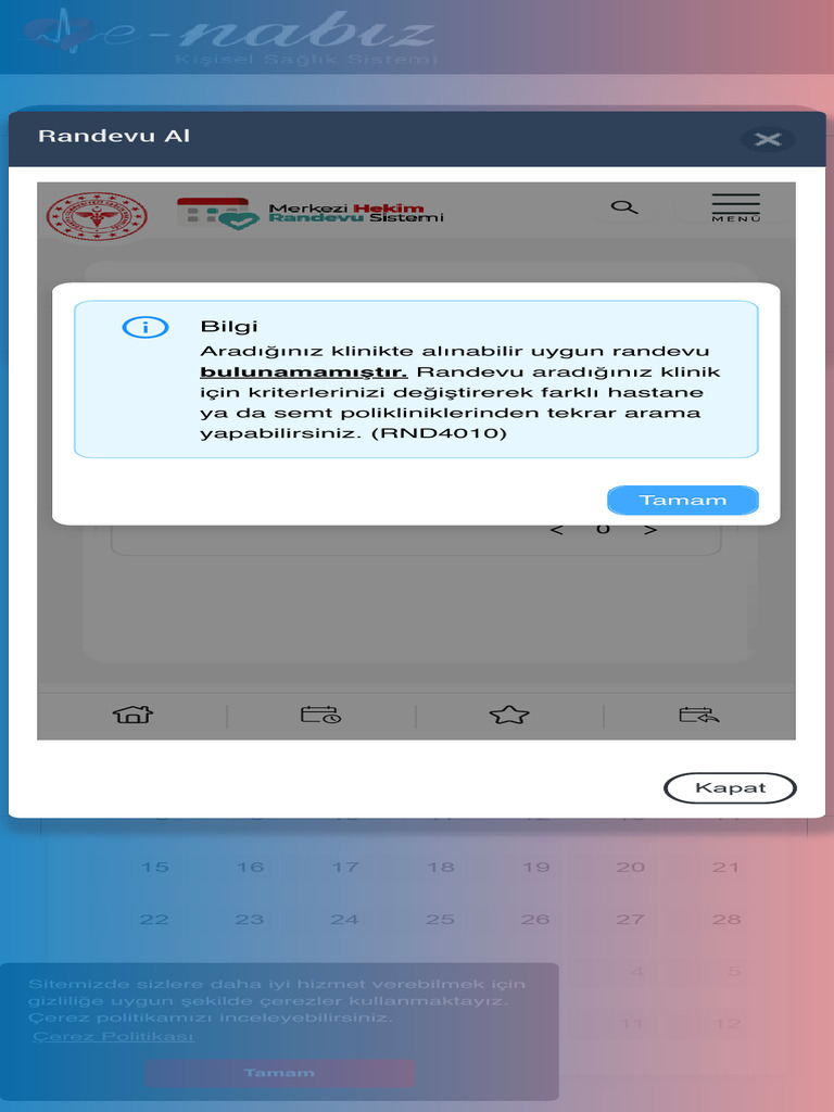 Randevular E-Nabız | PDF