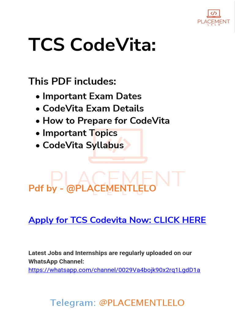 TCS CodeVita Prep Guide | PDF | Compiler | Dynamic Programming