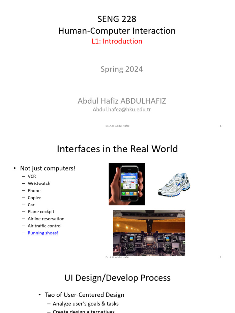 L1-2324 - Introduction HCI | PDF | Human–Computer Interaction | Usability