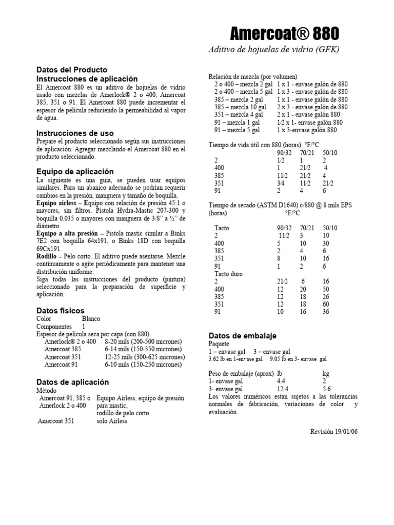 Amercoat 880 | PDF | Materiales