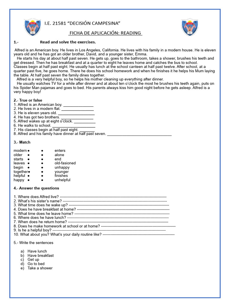 FICHA 11 (3ro) | PDF | Dinner