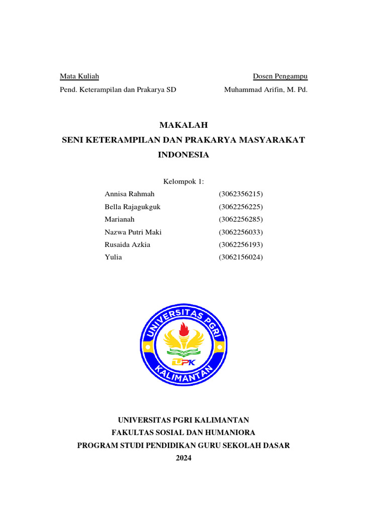 Perbedaan Seni dan Prakarya di Indonesia | PDF