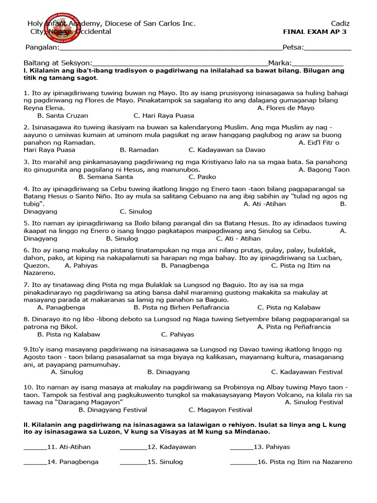 Final Exam AP3 | PDF