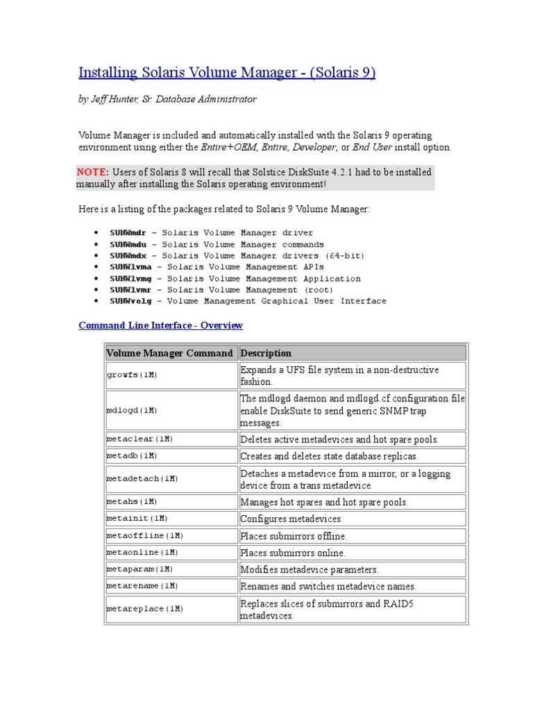 Installing Solaris Volume Manager | PDF | Graphical User Interfaces | Operating System Families