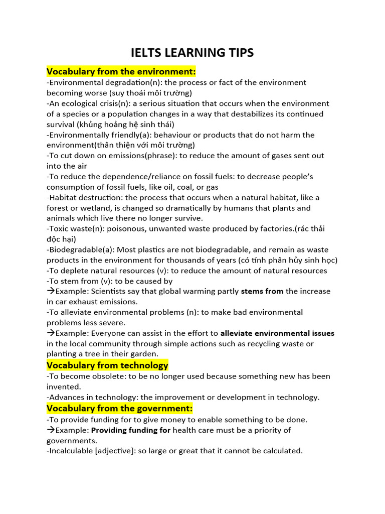 T NG H P NH NG C M T Xài Cho IELTS WRITING TASK 2 | PDF | Waste | Climate Change