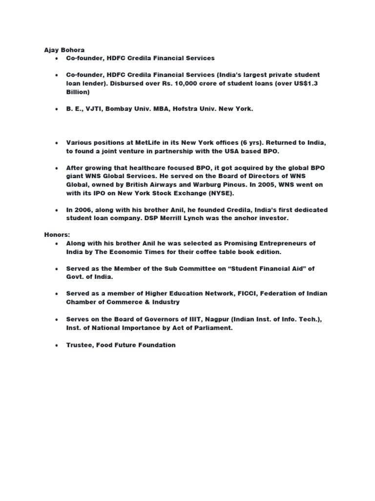 Ajay Bohora Profile | PDF