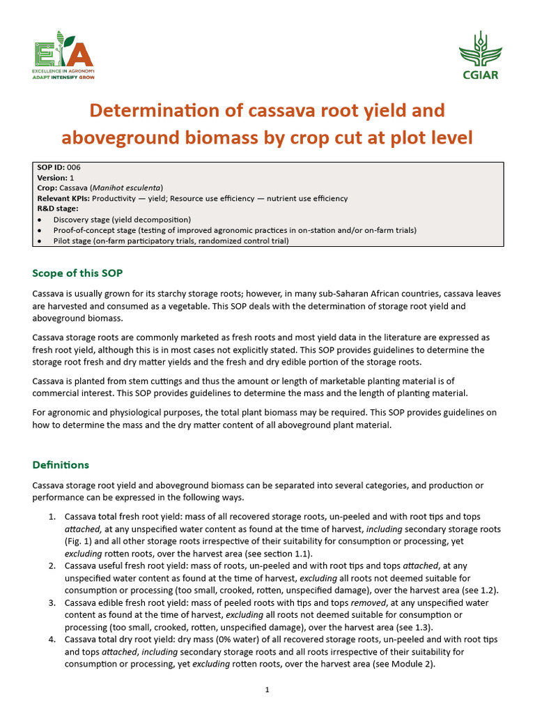 EiA KPI SOP-06 | PDF | Root | Soil