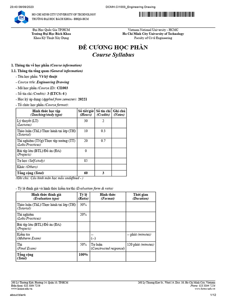 DCMH.CI1003_Engineering Drawing | PDF