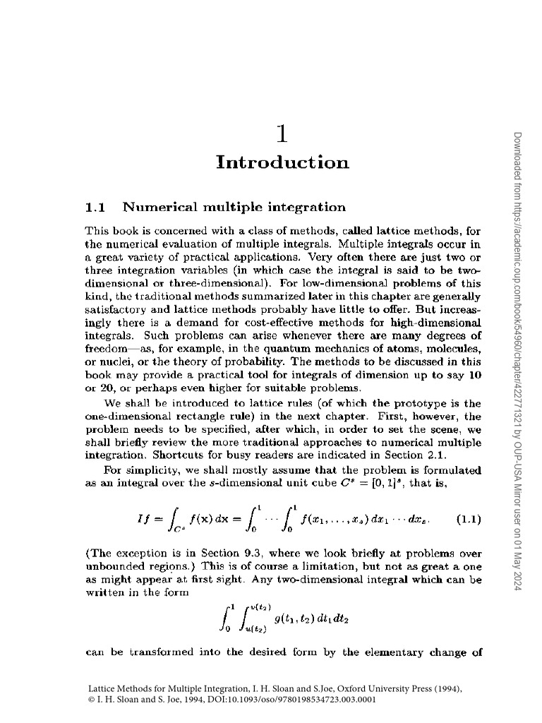 1 Introduction | PDF | Monte Carlo Method | Integral