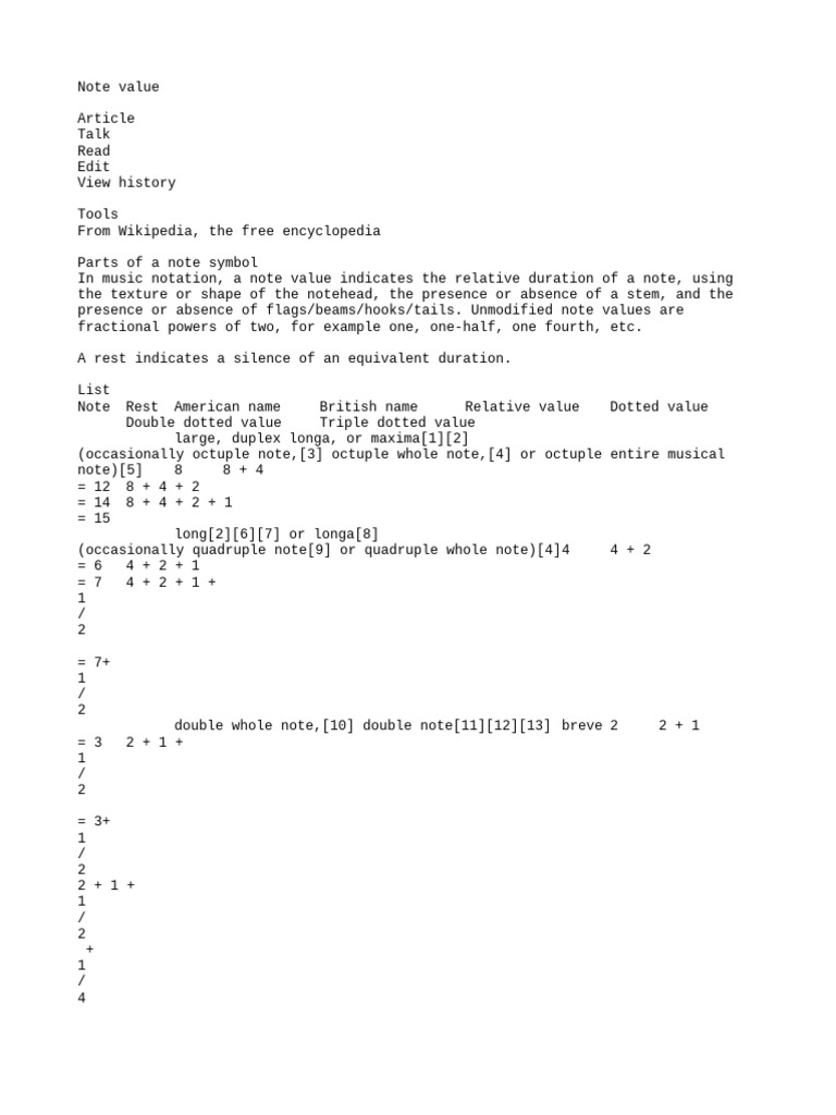 Note Values | Download Free PDF | Music Theory | Musical Notation