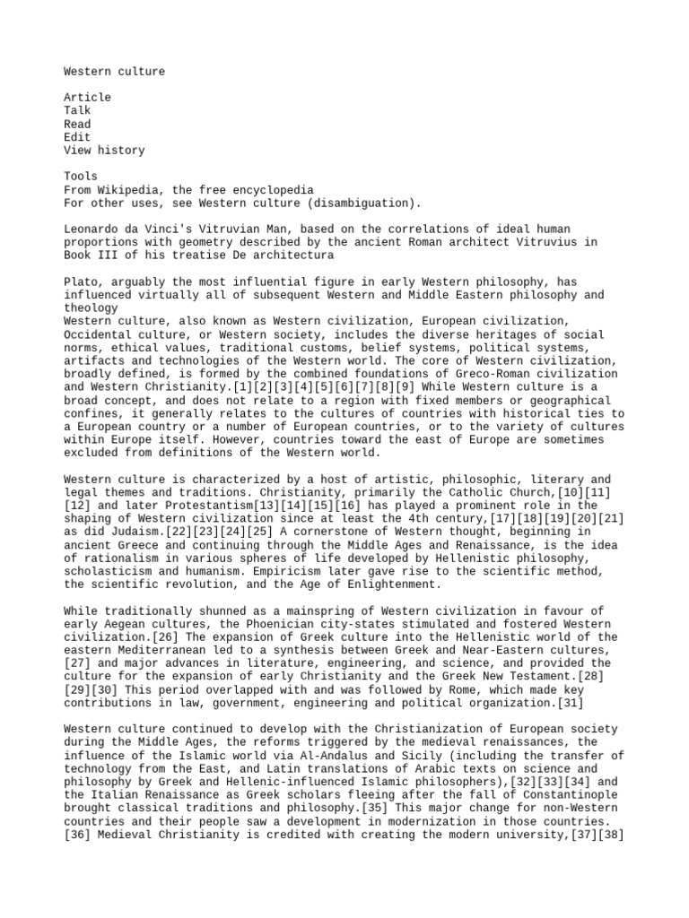 Western Culture of The World | PDF | Western Culture | Greeks