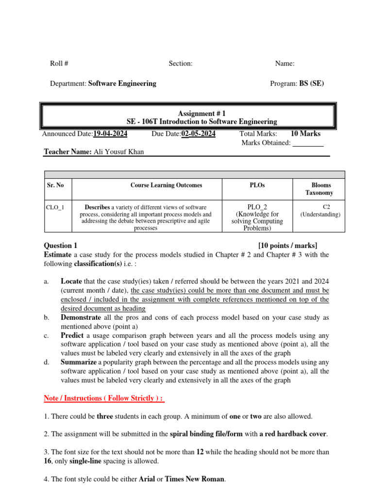 ITSE Assignment # 1 2C | PDF | Computing