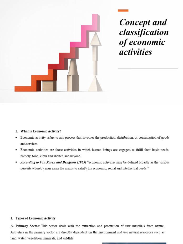 Concept and Classification of Economic Activities | PDF | Agriculture ...