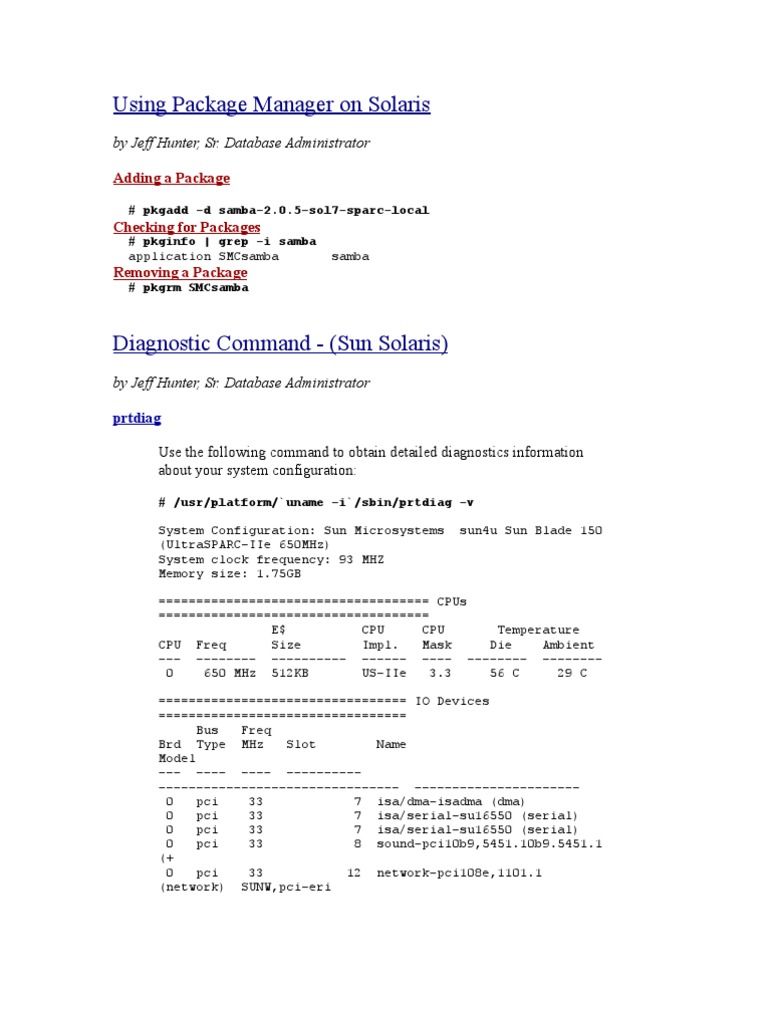 Using Package Manager On Solaris | PDF | Digital Technology | Computer ...