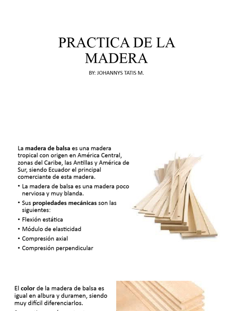 Propiedades y Usos de la Madera Balsa | PDF | Hogar, jardinería y bricolaje