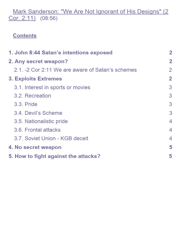 Exposing Satan's Schemes and Tactics | PDF | Devil | Satan