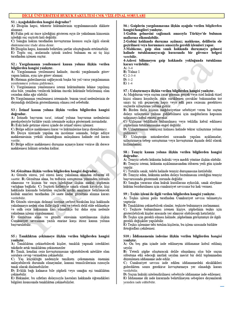 CMK Sinav Sorulari | PDF