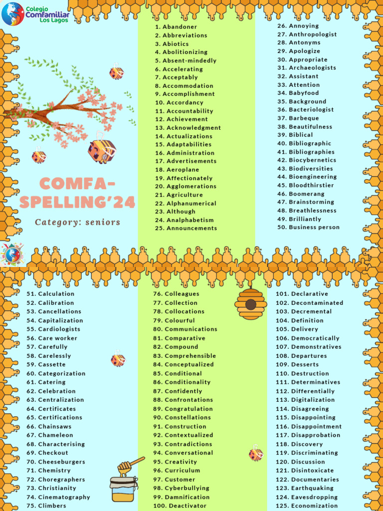 Spelling List | PDF