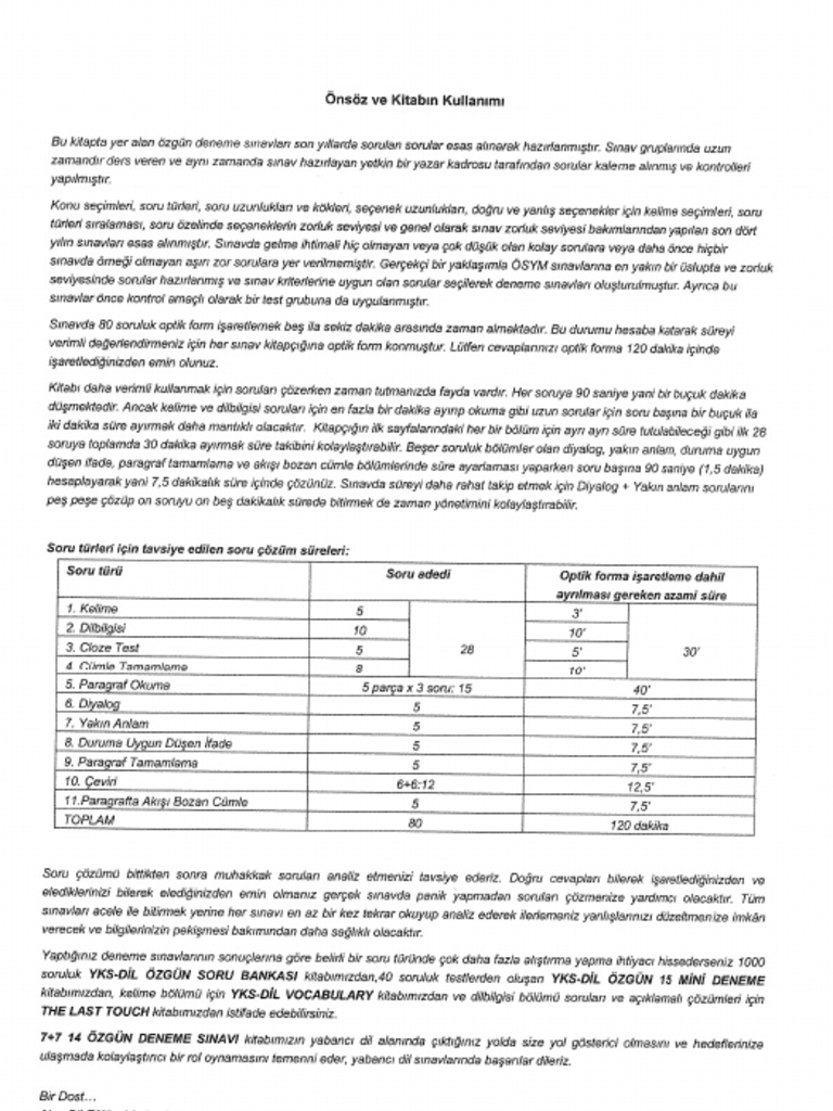 Akın Dil 14 Deneme | PDF