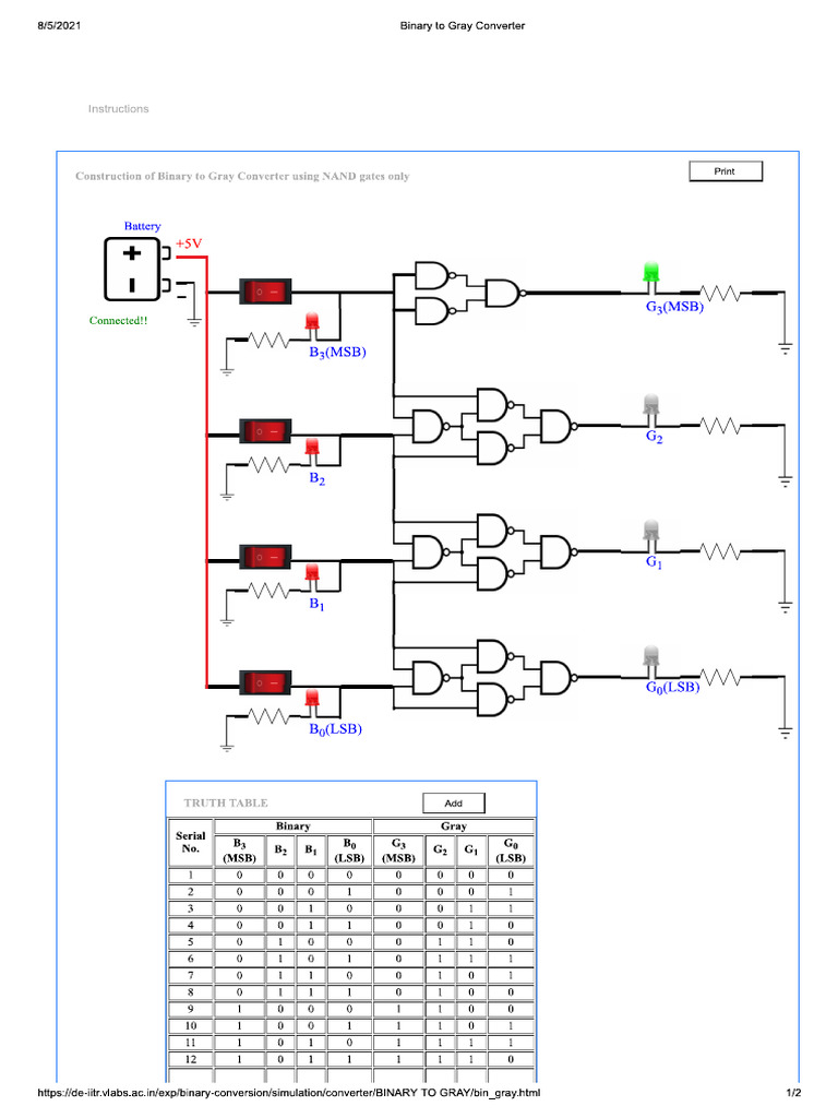 Binary To Gray Code Converter | PDF