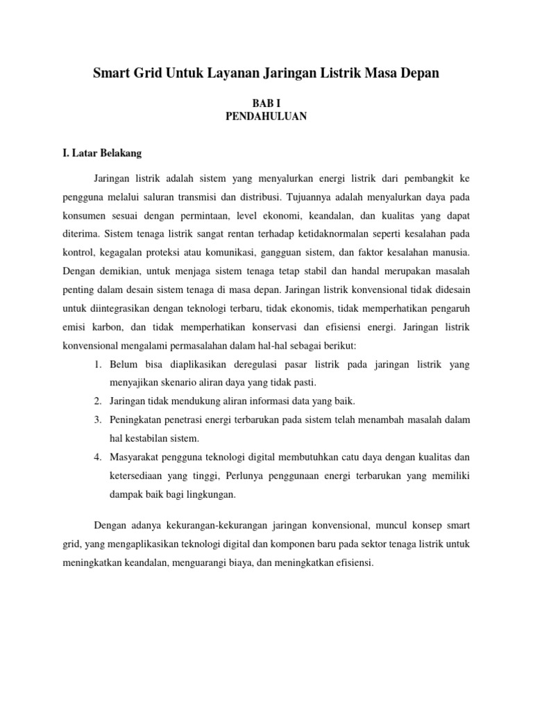 Smart Grid: Solusi Jaringan Listrik Modern | PDF