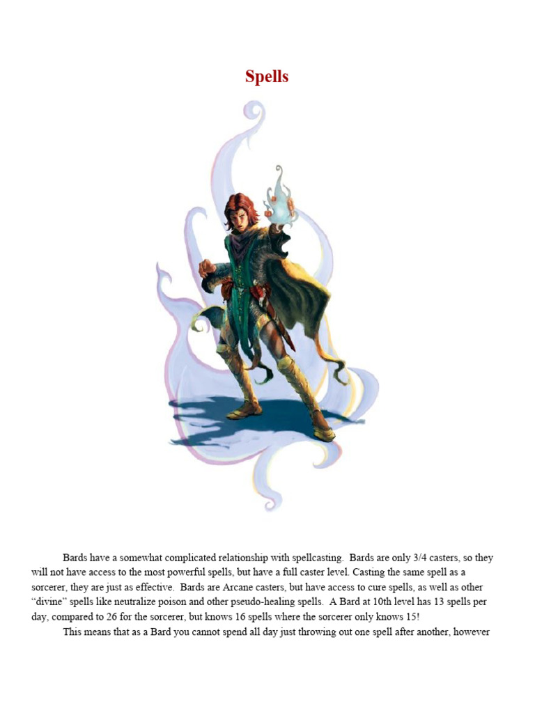 Pathfinder Bard Spellcasting Guide | PDF | Self-Improvement