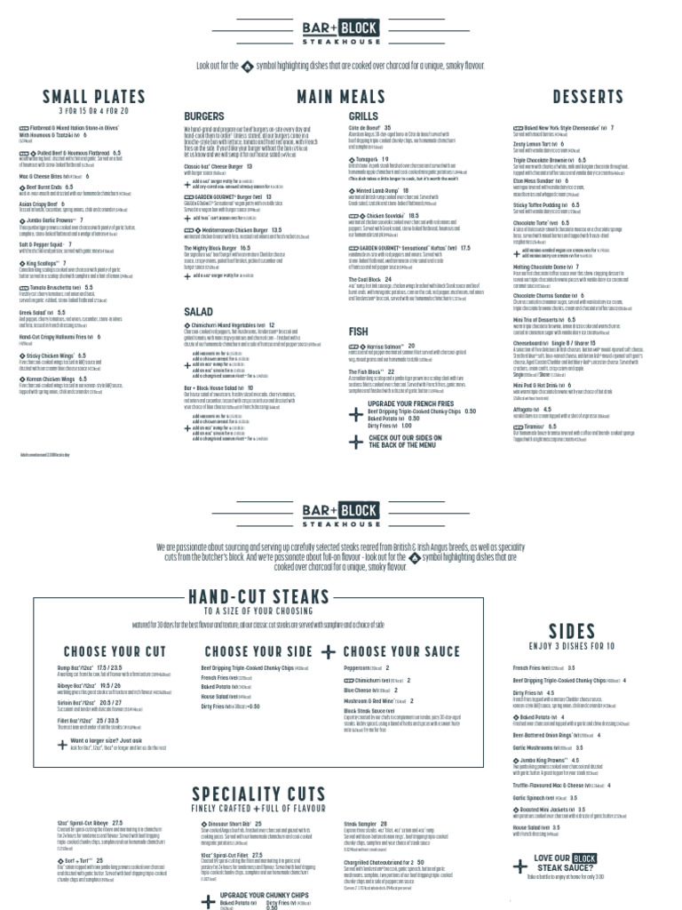 Bar and Block Main Menu b1 | PDF | French Fries | Hamburgers