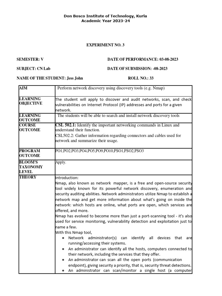 33 Jess Exp3 | PDF | Computer Network | Software