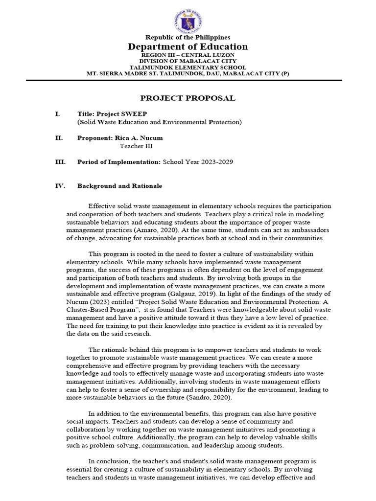 Tes Project Sweep 2023 2024 | PDF | Waste Management | Waste