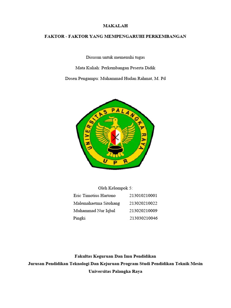 KLMPK 5 Ppd-Makalah Faktor-Faktor Yang Mempengaruhi Perkembangan | PDF | Karier & Perkembangan ...