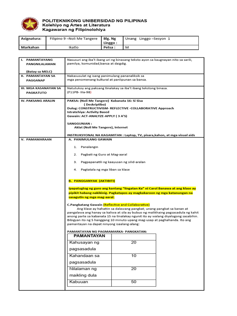 DLP Sa Filipino Pakitang Turo Pup | PDF