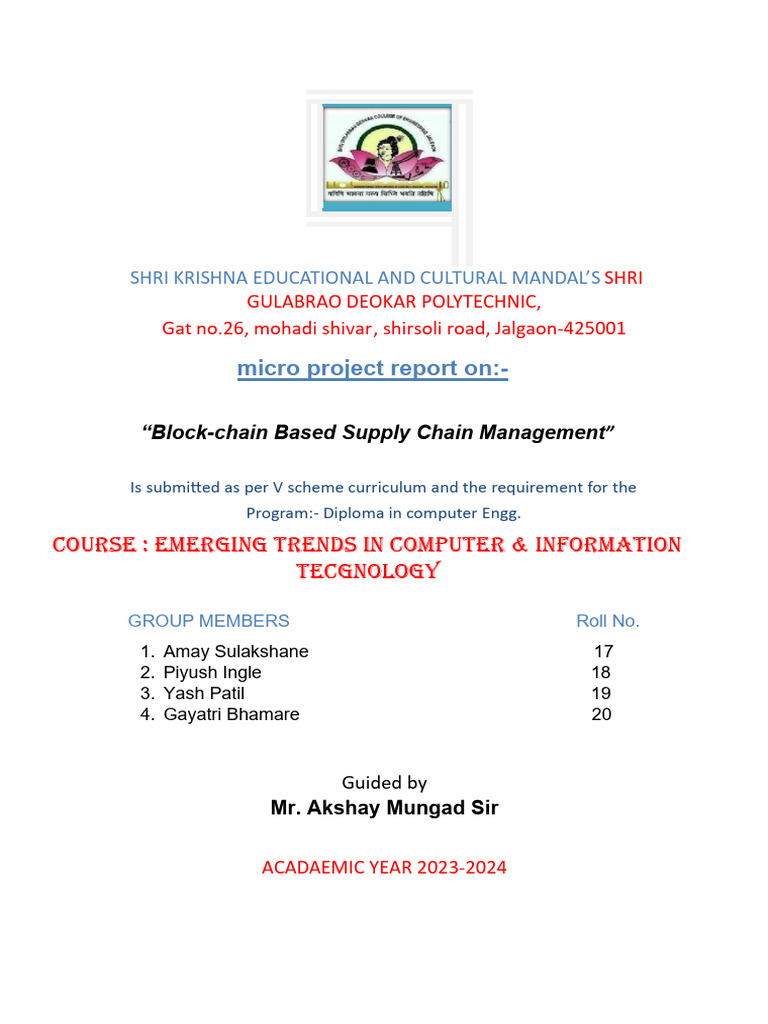 Final EDE | PDF | Internet Of Things | Supply Chain Management