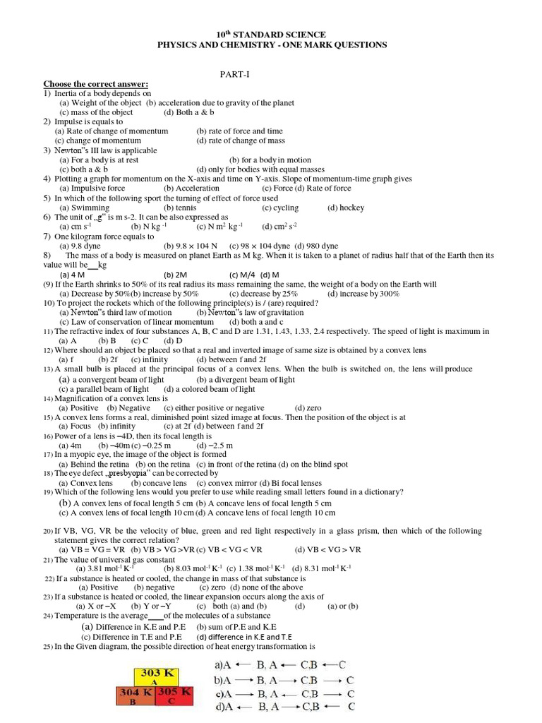 10th STANDARD SCIENCE - ONE WORD - PHYSICAL SCIENCE | PDF | Radioactive ...
