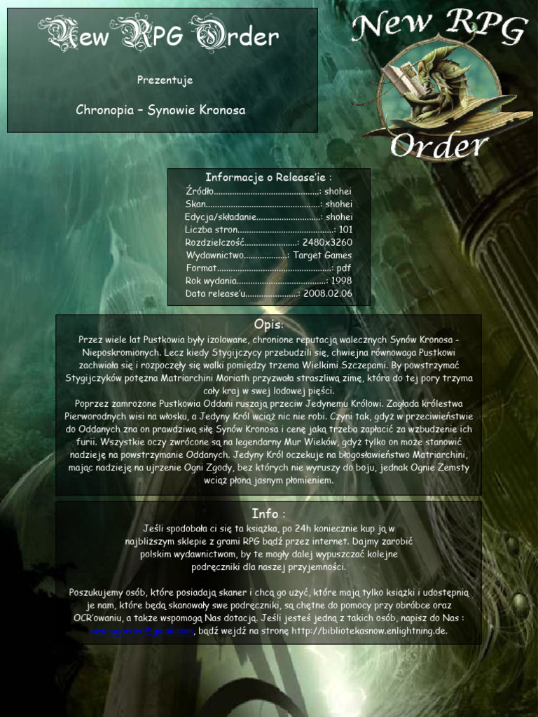 Chronopia. .Synowie - Kronosa.pl - Ebook NRO | PDF