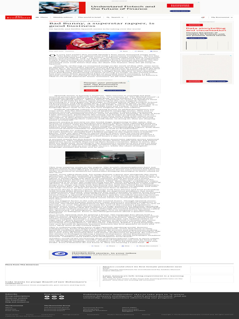 Bad Bunny, a superstar rapper, is good business | PDF