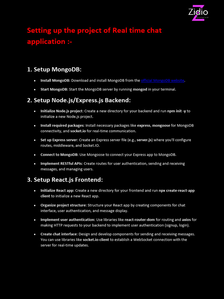 Setting Up The Project of Real Time Chat Application | PDF | Databases | Cyberspace