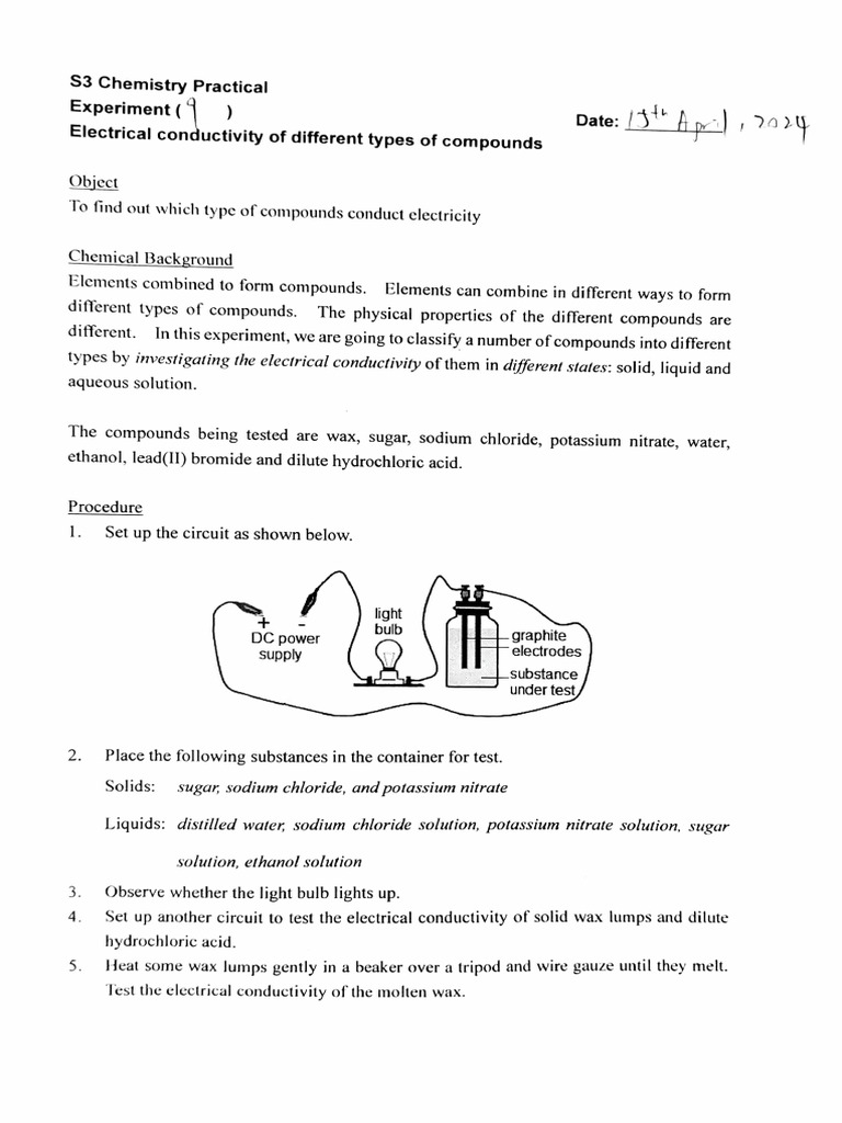 Chem Experiment 9 Pdf Chemical Compounds Diet Nutrition